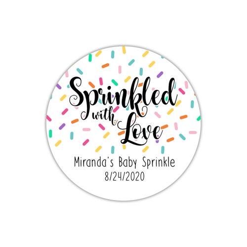 Sprinkled With Love Stickers Donut Baby Sprinkle Thank You - Etsy