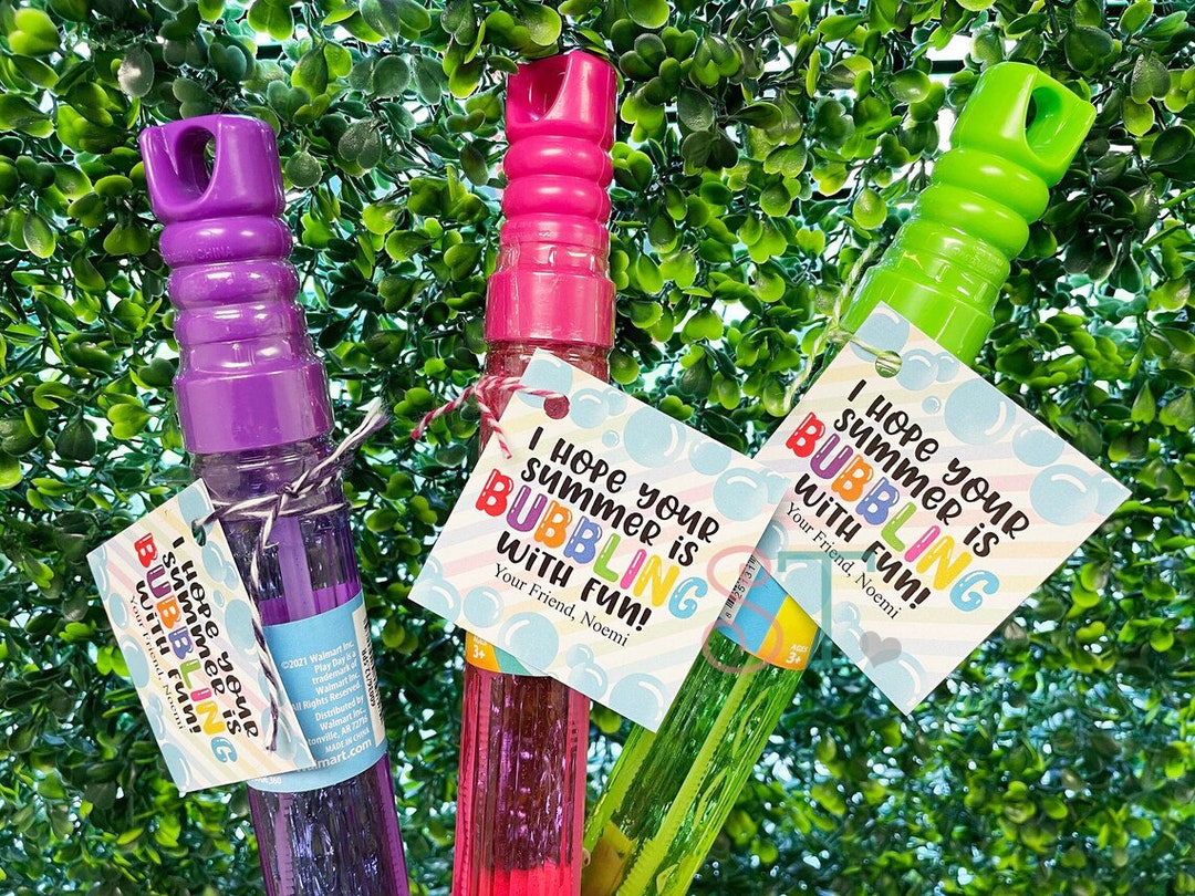 End of School Year Gift Tags, Bubble Wand Gift Tag, Schools Out, Summer ...