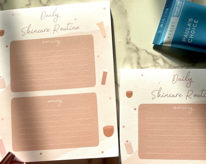 Notepad for Skincare Tracking, Daily Skincare Routine Notepad, 4.25x5.5 ...