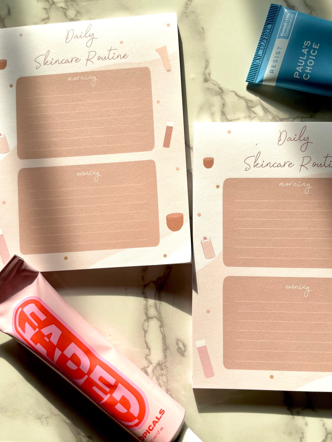 Notepad for Skincare Tracking Daily Skincare Routine Notepad | Etsy