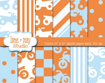 Digital papers dirt bike and atv patterns in black and green | Etsy