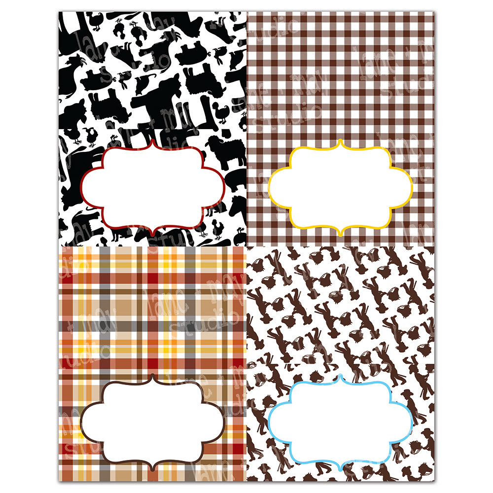 Farm Theme Party Food Labels, Tent Cards You Print at Home - INSTANT ...