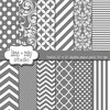 Digital Papers Red, Pink and Aqua Blue Polka Dot, Quatrefoil, Chevron ...