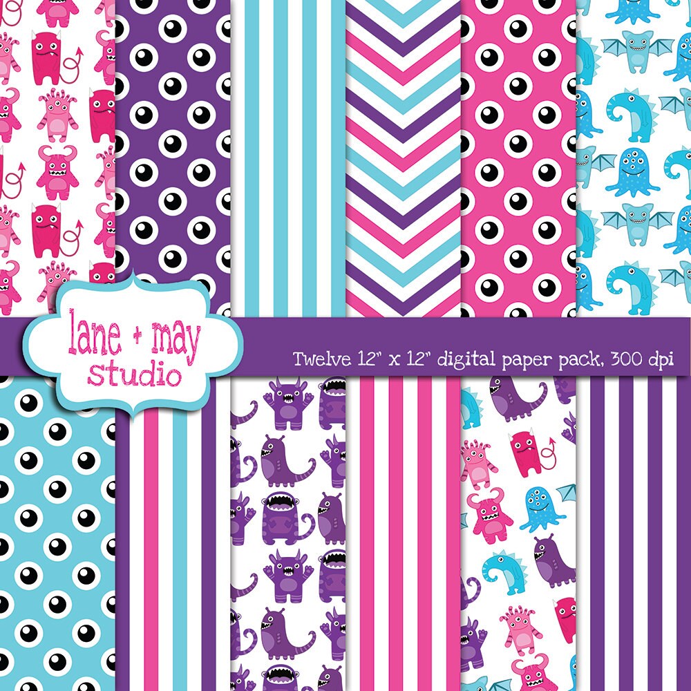 red Swirls and Hearts Digital Paper pink and turquoise backgrounds Pink ...