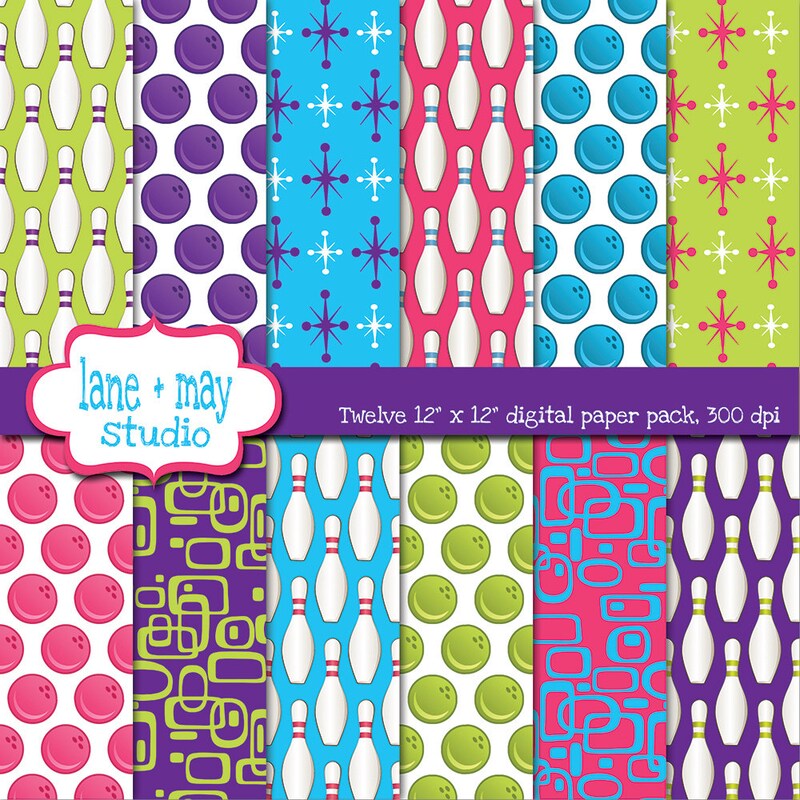 Retro Digital Papers - Etsy