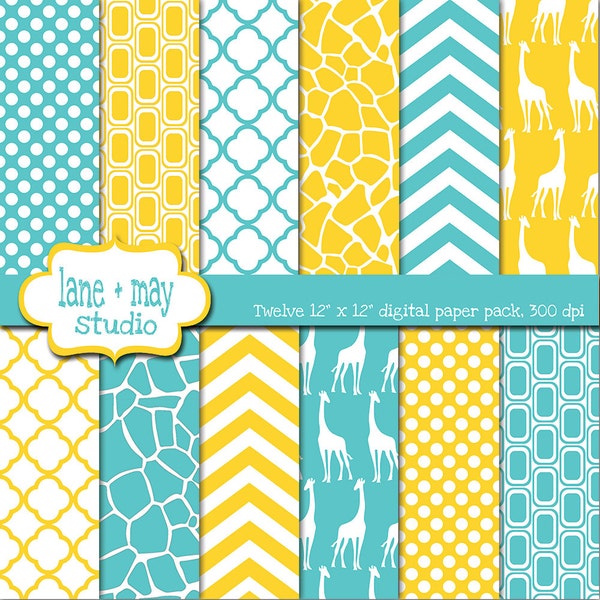 Turquoise Giraffes - Etsy