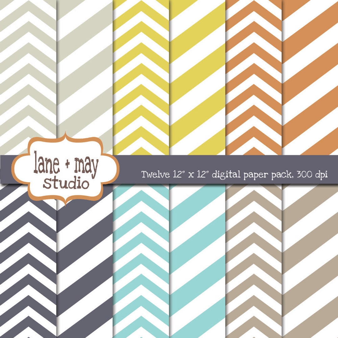 Digital Papers - Chevron Large and Small - INSTANT DOWNLOAD - Etsy