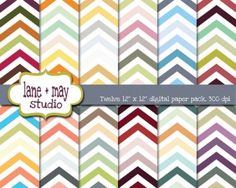 Digital Papers Chevron Large and Small INSTANT DOWNLOAD | Etsy