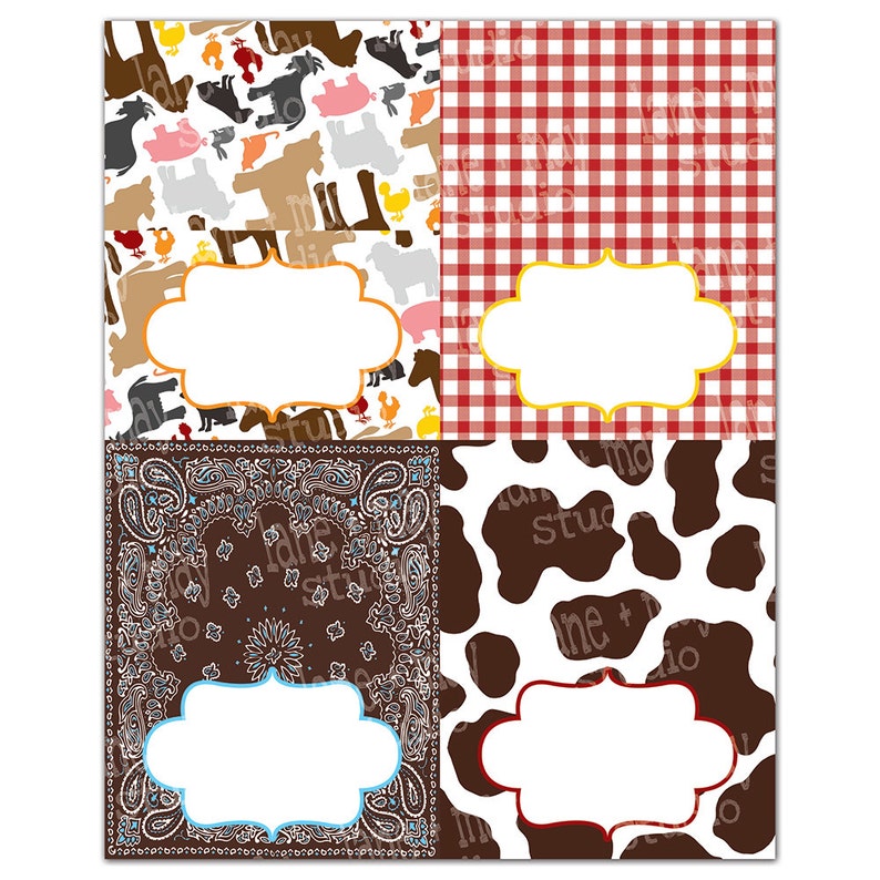Farm Theme Party Food Labels, Tent Cards You Print at Home INSTANT ...