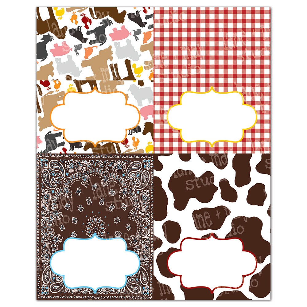 Farm Theme Party Food Labels, Tent Cards You Print at Home INSTANT ...