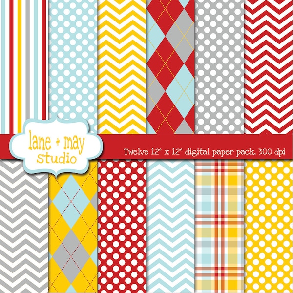 Red Aqua Grey - Etsy