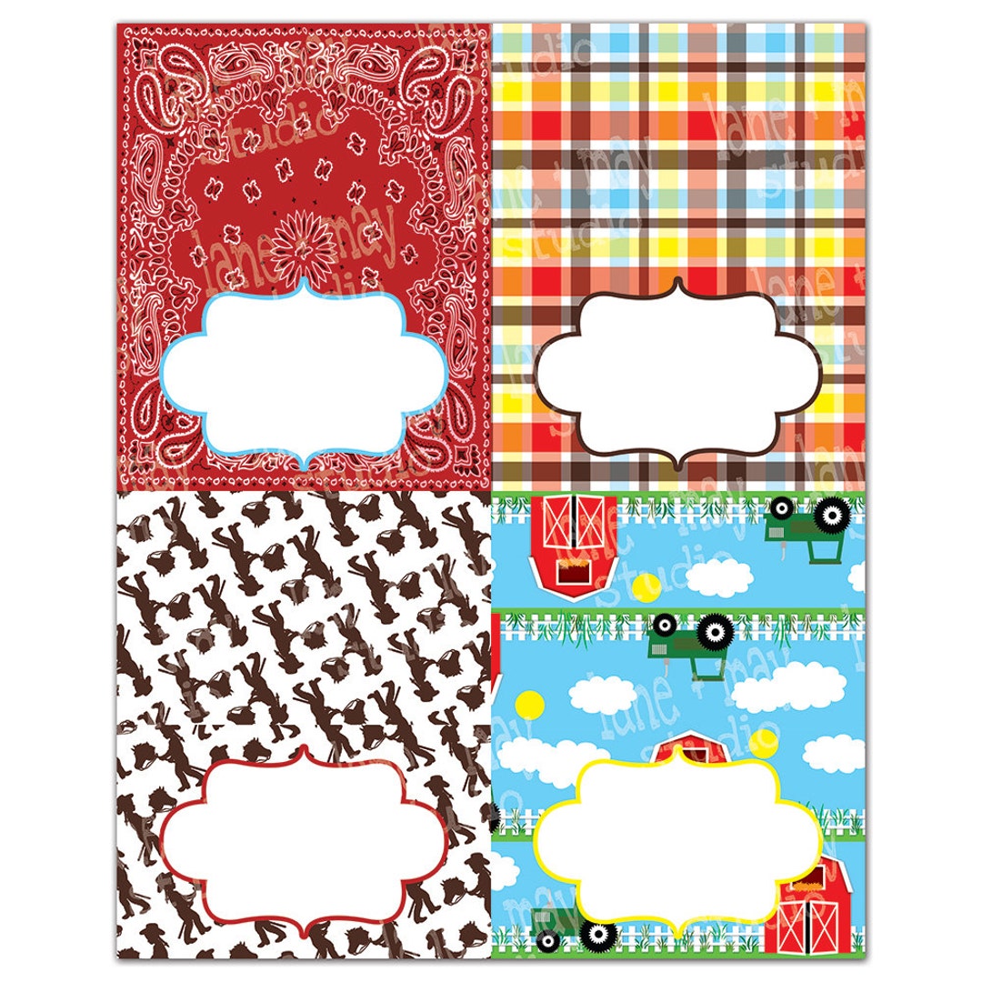 Farm Theme Party Food Labels, Tent Cards You Print at Home - INSTANT ...