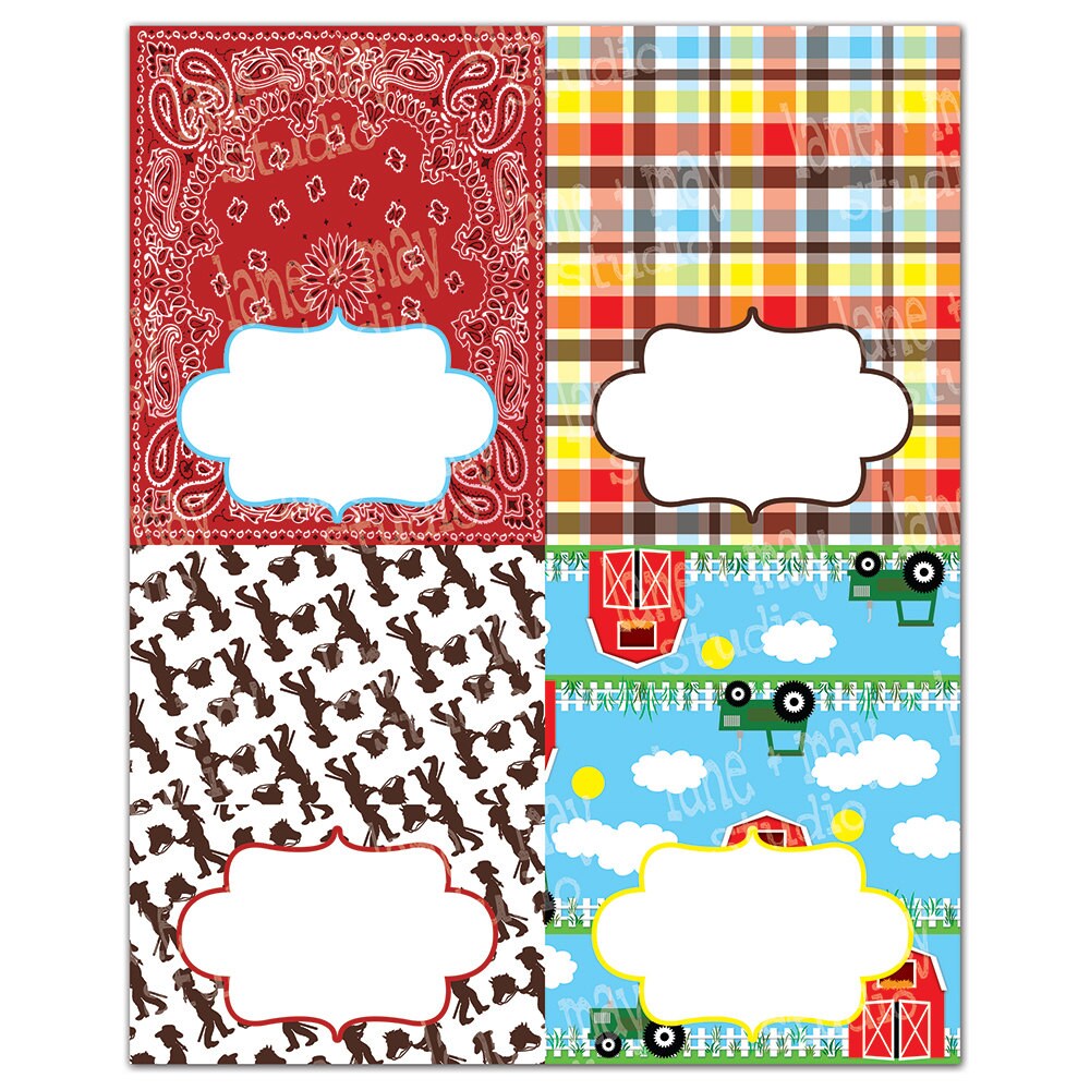 Farm Theme Party Food Labels, Tent Cards You Print at Home INSTANT ...