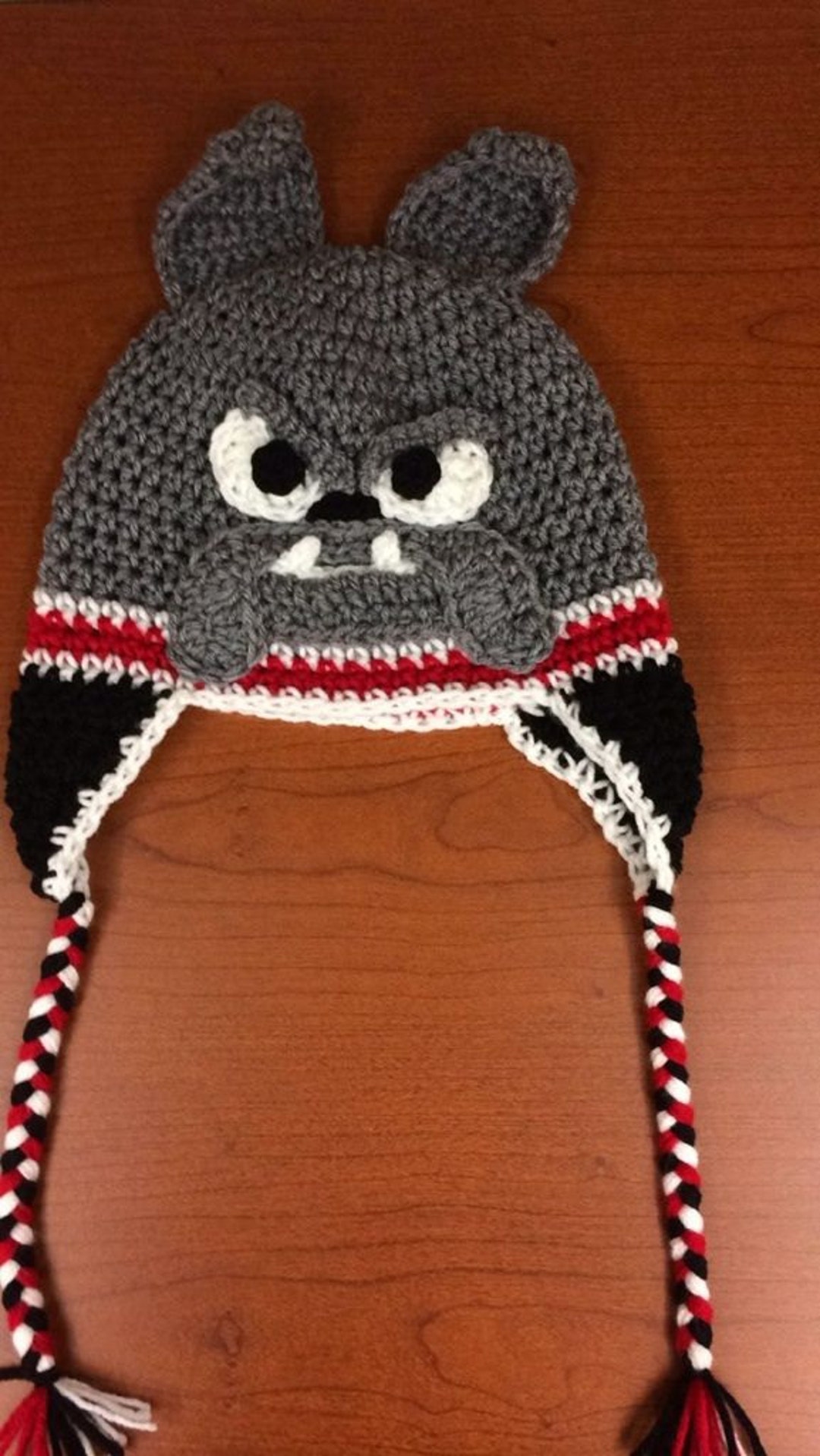 Crocheted Bulldog Hat With Ear Flaps - Etsy