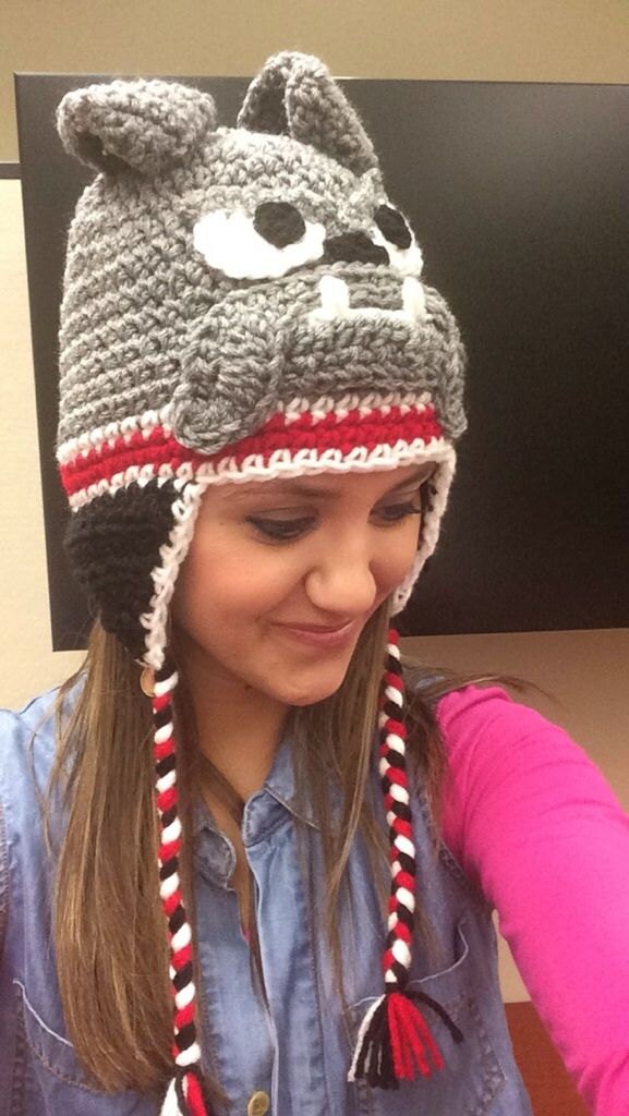 Crocheted Bulldog Hat With Ear Flaps - Etsy