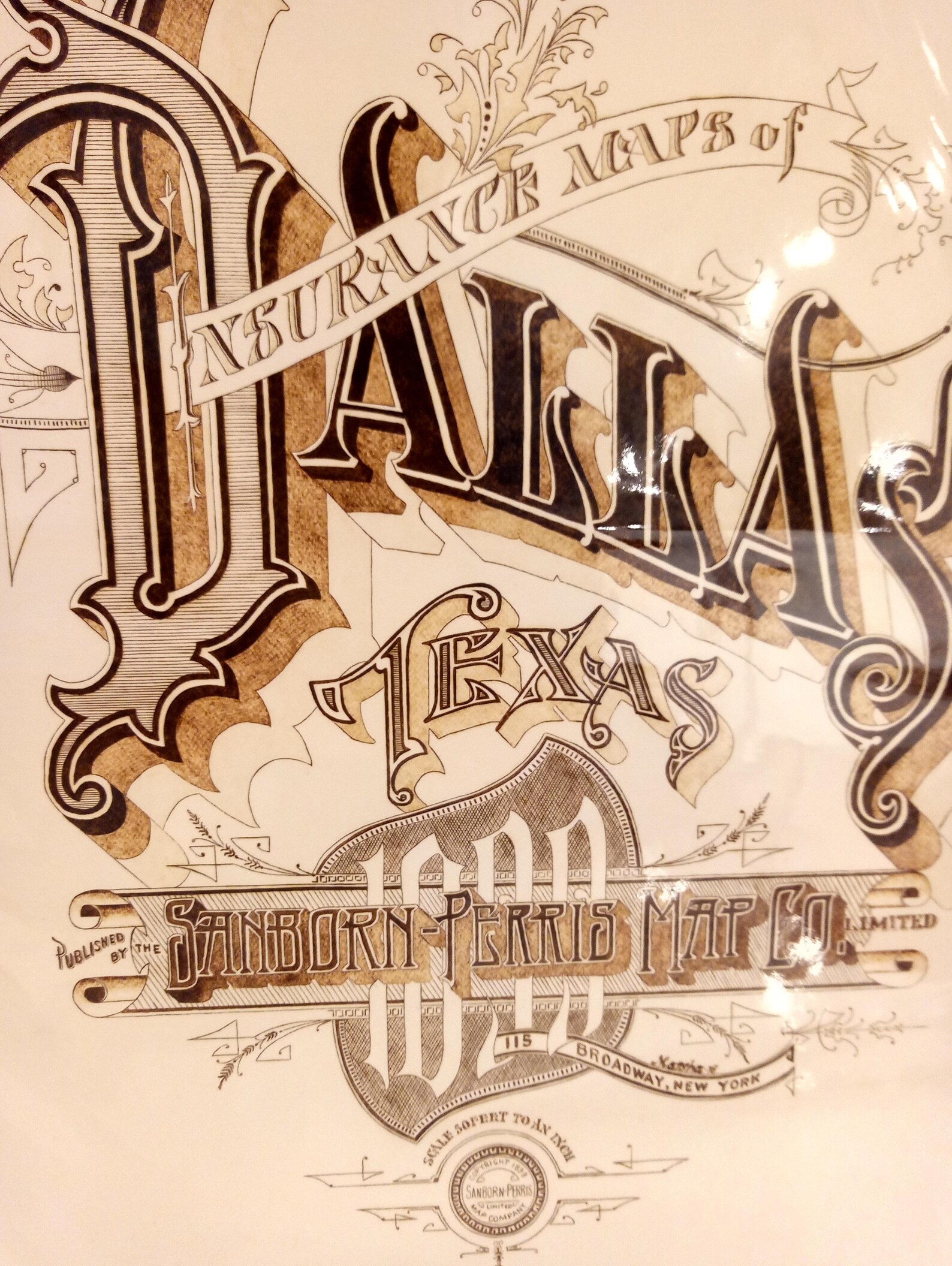 Autographed PRINT of Sanborn Map Cover Page Dallas Texas - Etsy