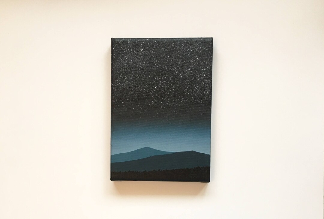 Night Sky VI | Original Acrylic Painting | 5x7 Inches | by Janelle ...