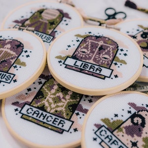 LIBRA PDF PATTERN Libra Zodiac Sign Modern Cross Stitch Horoscope Stars ...