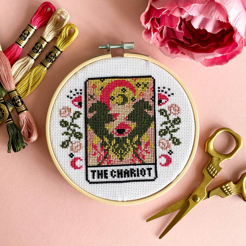 DIGITAL PATTERN the Chariot Tarot Card Modern Cross Stitch - Etsy