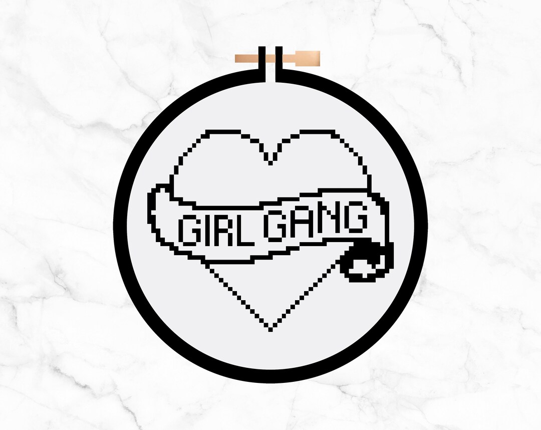 Girl Gang Heart Cross Stitch Pattern PDF Learn to Cross Stitch Cross ...