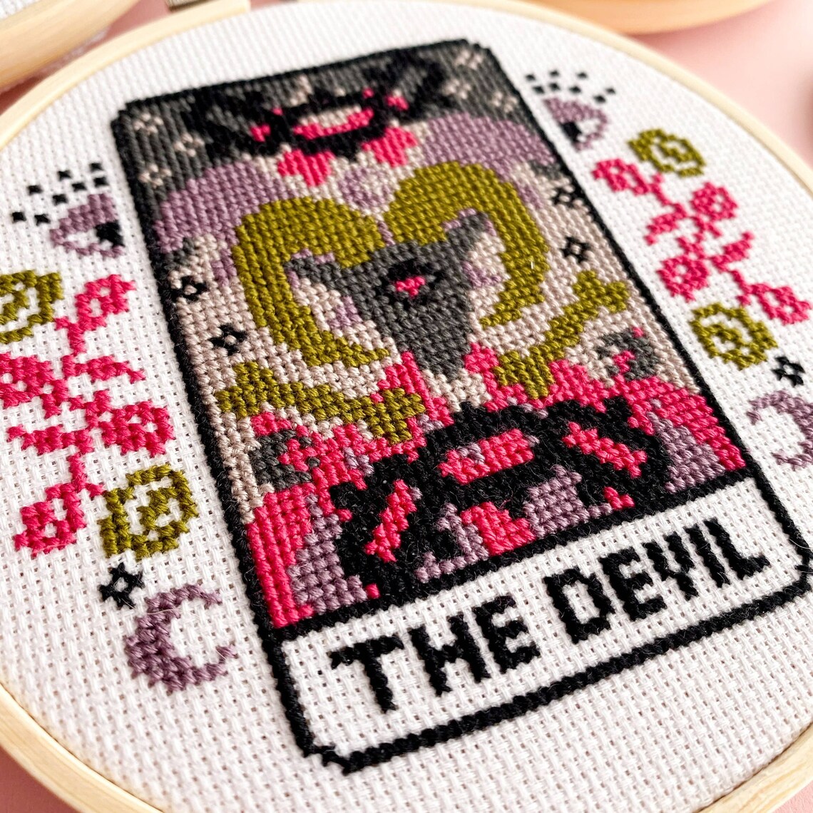 DIGITAL PATTERN the Devil Tarot Card Modern Cross Stitch - Etsy