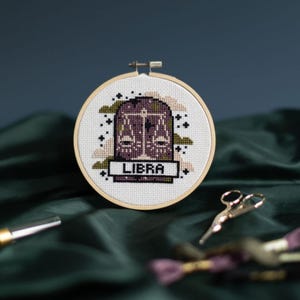 LIBRA PDF PATTERN Libra Zodiac Sign Modern Cross Stitch Horoscope Stars ...
