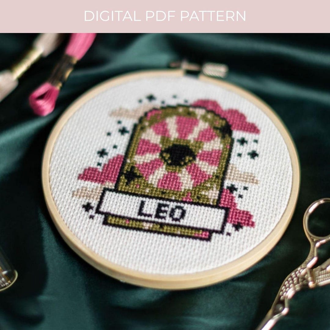 LEO PDF PATTERN Leo Zodiac Sign Modern Cross Stitch Horoscope Stars ...