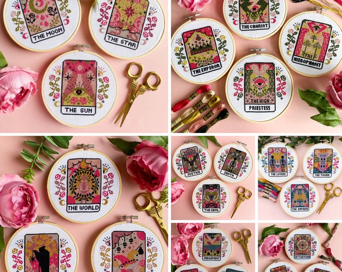22 DIGITAL PATTERNS Tarot Card Major Arcana - Modern Cross Stitch PDF ...