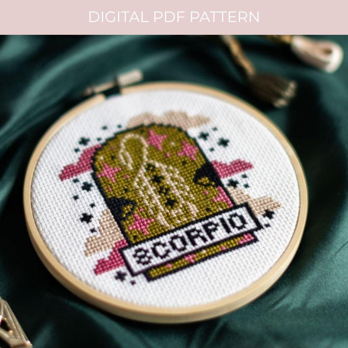 SCORPIO PDF PATTERN Scorpio Zodiac Sign Modern Cross Stitch Horoscope ...
