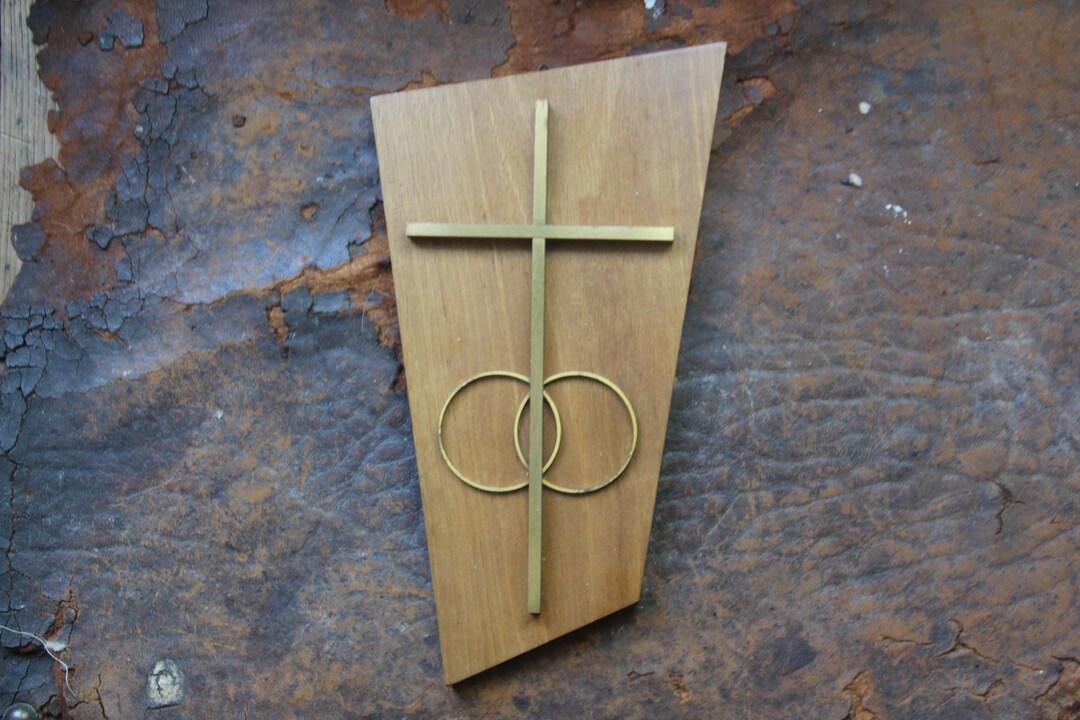 Vintage Mid-century Modern Marriage Cross Plaque, West Germany - Etsy