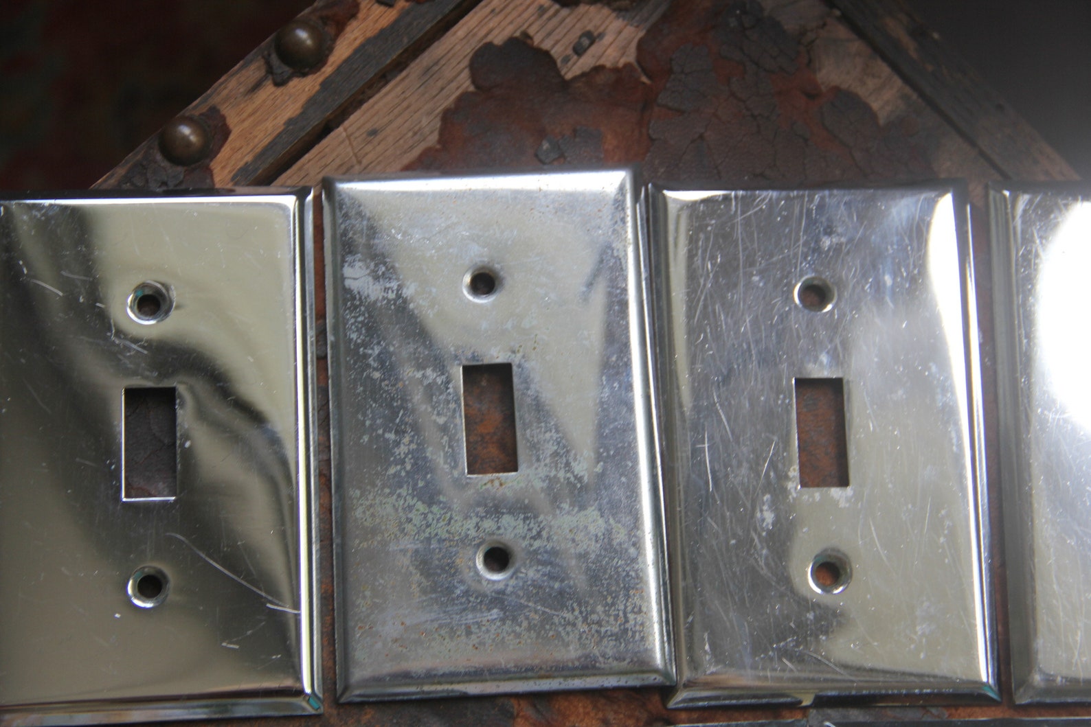 Vintage Silver Chrome Outlet Cover, Patina Home Decor - Etsy