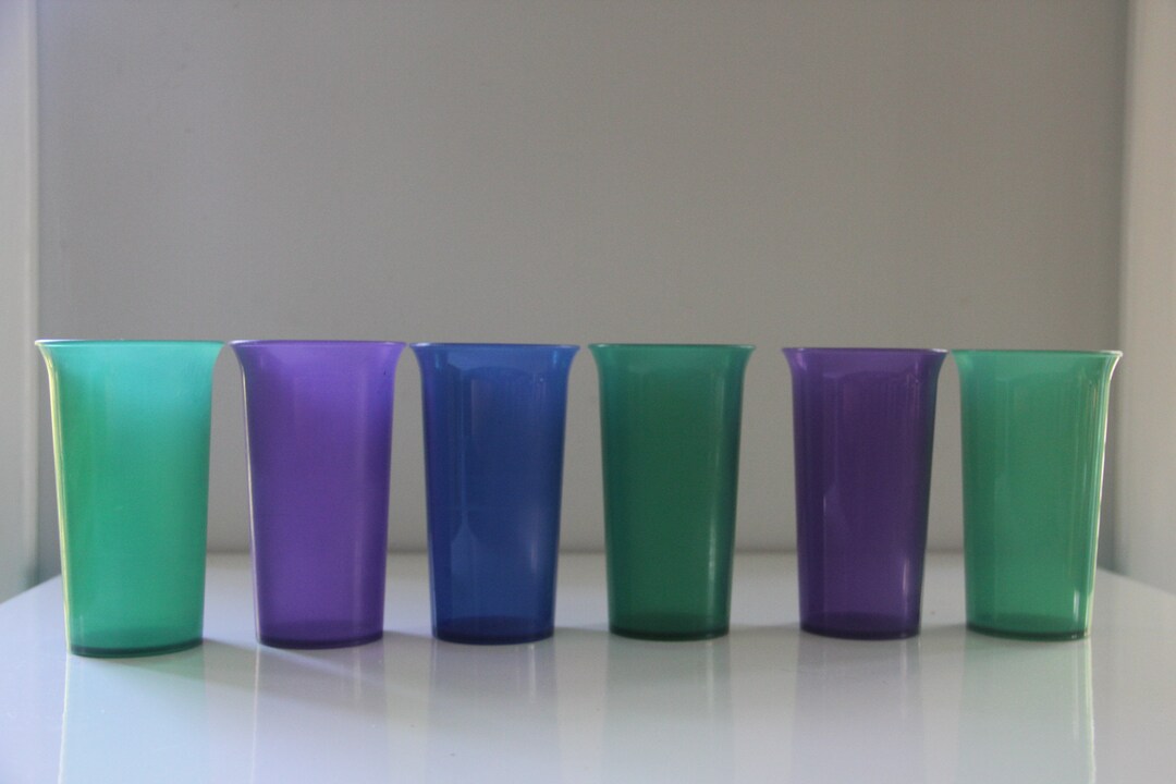 Set of 6 Vintage Tupperware Big Bell Tumblers in Green, Blue, and ...
