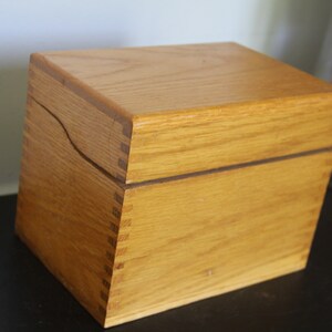 Vintage Oak Recipe Box, Vintage Solid Wood Box, 4 by 6 Cards, Great Box ...