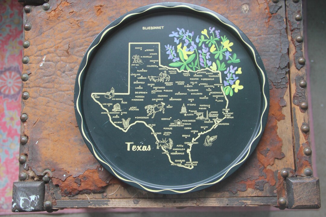 Vintage Texas Tray, Texas Souvenir, Texas Tray, Vintage Texas Souvenir ...