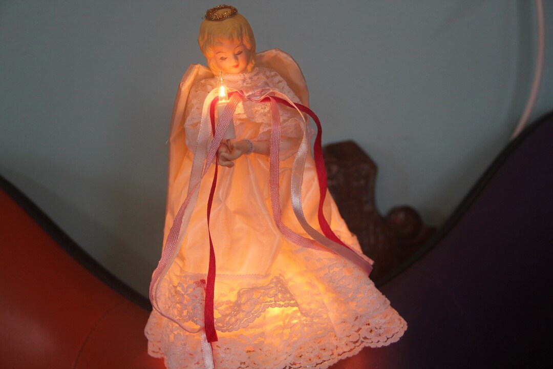 Vintage Electric Porcelain Head Angel Tree Topper, Vintage Lit Tree ...