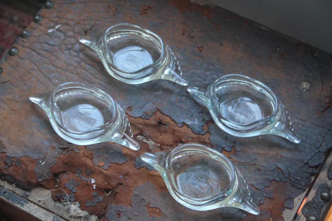 4 Vintage Glass Crab Dishes, Imperial Crab Glasbake Baking Dishes ...