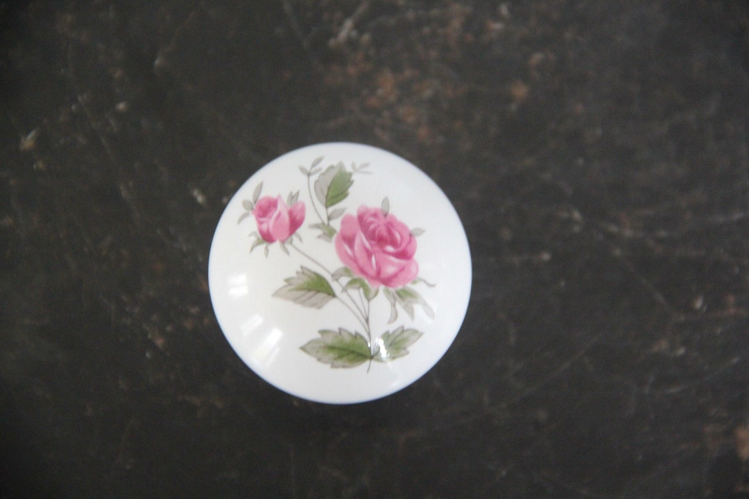 PAIR of Vintage Ceramic Pink Rose Knobs, 10 Pairs Available, PAIR ...