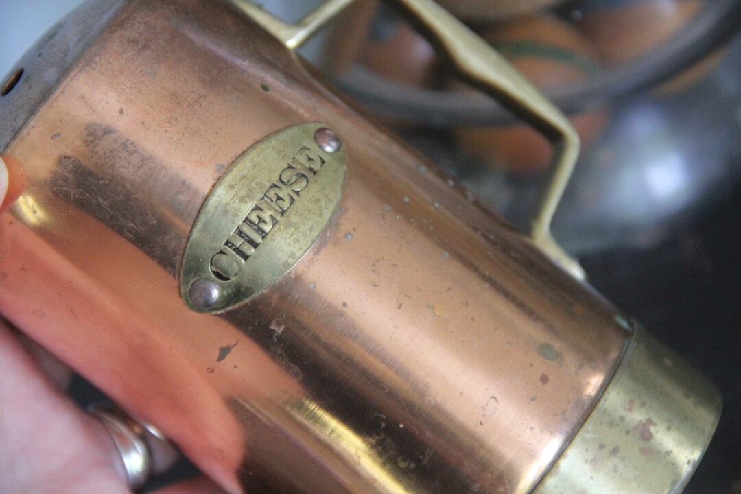 Vintage Copper Cheese Canister, PATINA Vintage Copper Cheese Shaker ...