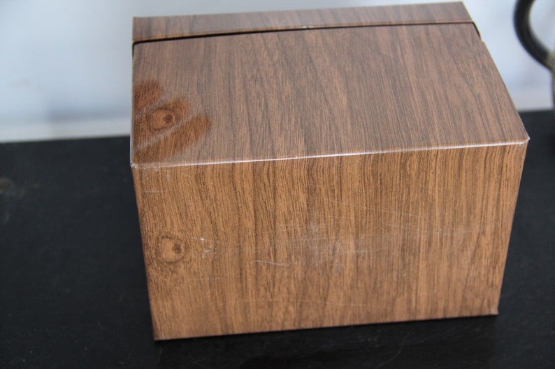 Vintage Metal Fake Wood Faux Bois Recipe Box 4 by 6 Cards | Etsy