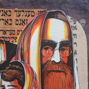Vintage 3-D Collage, Vintage Jewish/judaica, Rabbi/scholar, Vintage ...