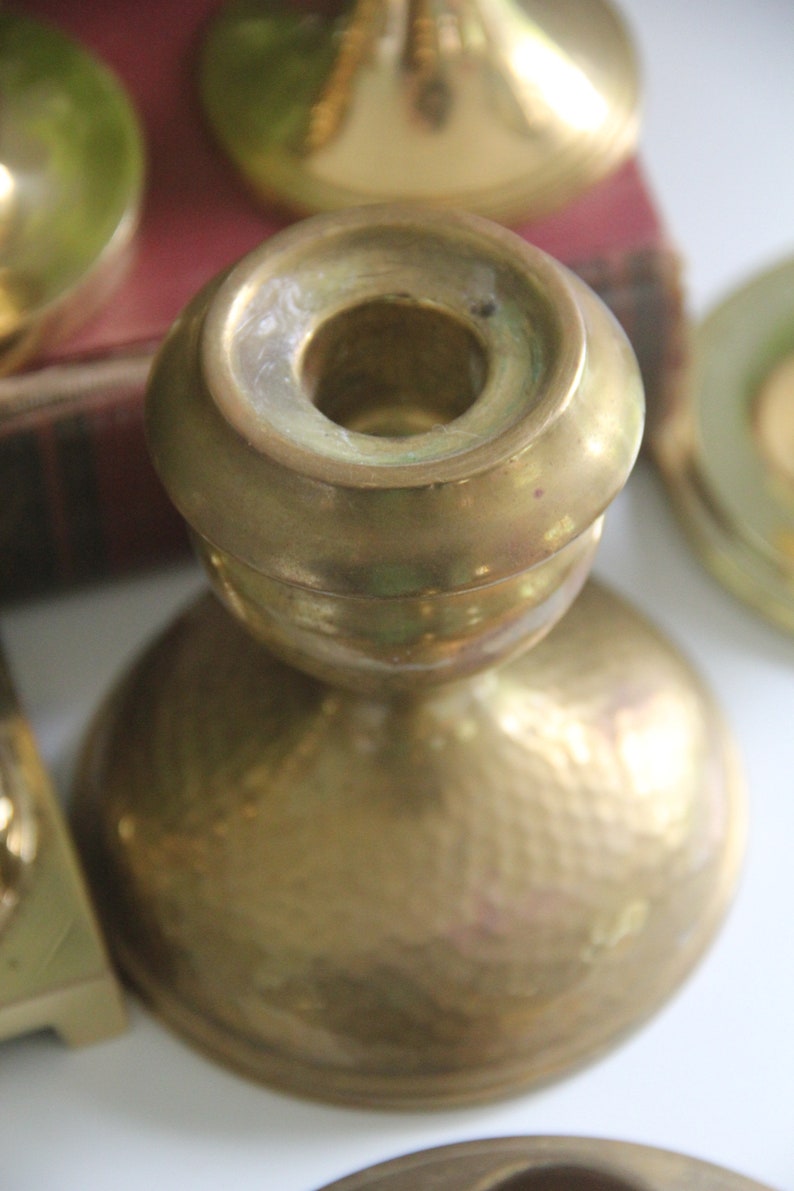 Vintage Brass Candlestick Collection, Set of 9 Mixed Candle Holders - Etsy