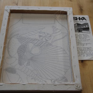 Vintage 1970s - Marushka - Shell - Screen Print on Canvas W/orig Info ...