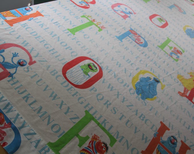 Vintage Sesame Street Muppets FULL Size Flat Sheet, Vintage Kids ...