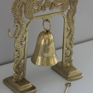 Vintage Asian Brass Dragon Bell With Striker, Etched Decor - Etsy