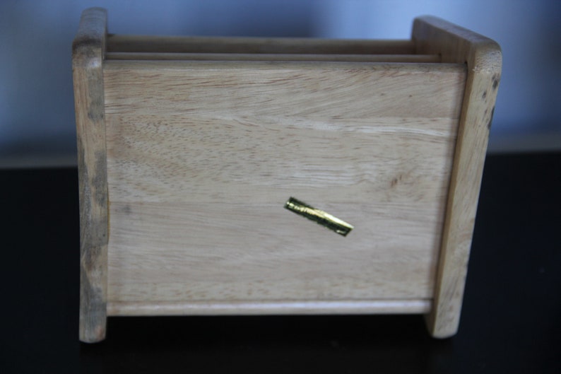 Vintage Wooden Recipe Box Open Top Recipe Box Solid Wood | Etsy