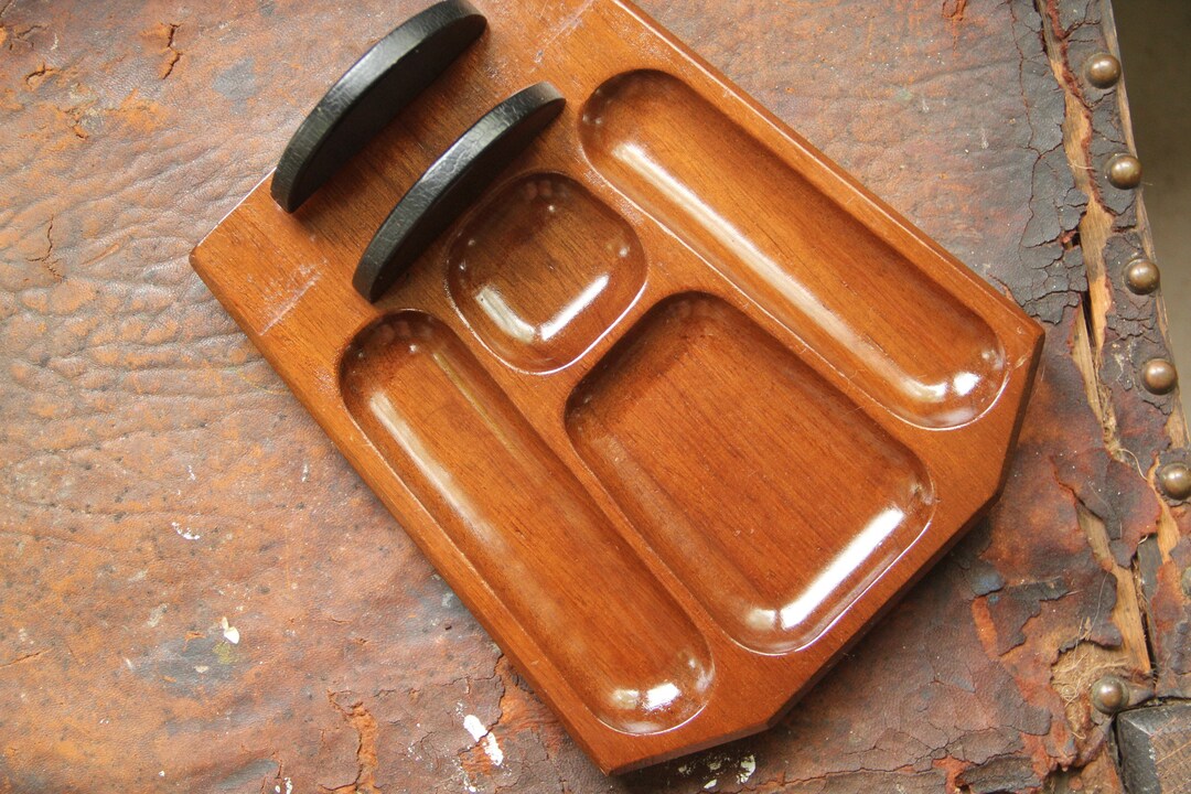 Vintage Men's Solid WOOD Dresser VALET / Caddy, Swank Valet With Wallet ...