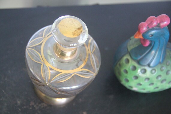 Antique perfume bottle, hand numbered, hand painted g… - Gem
