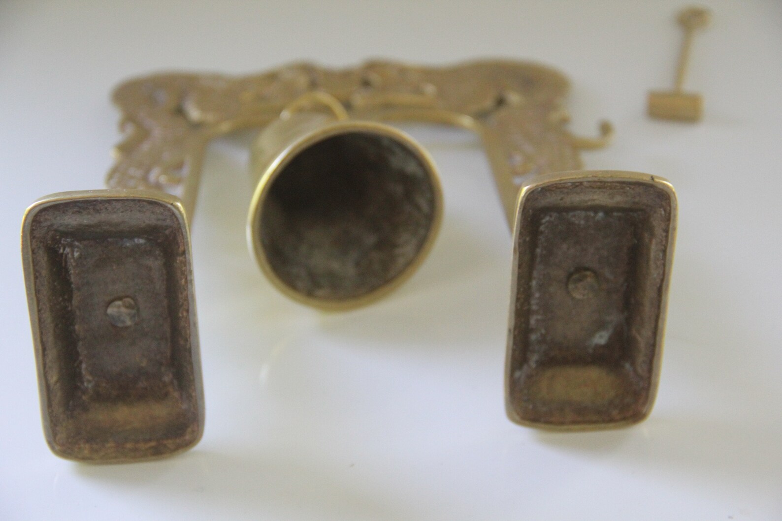 Vintage Asian Brass Dragon Bell With Striker, Etched Decor - Etsy