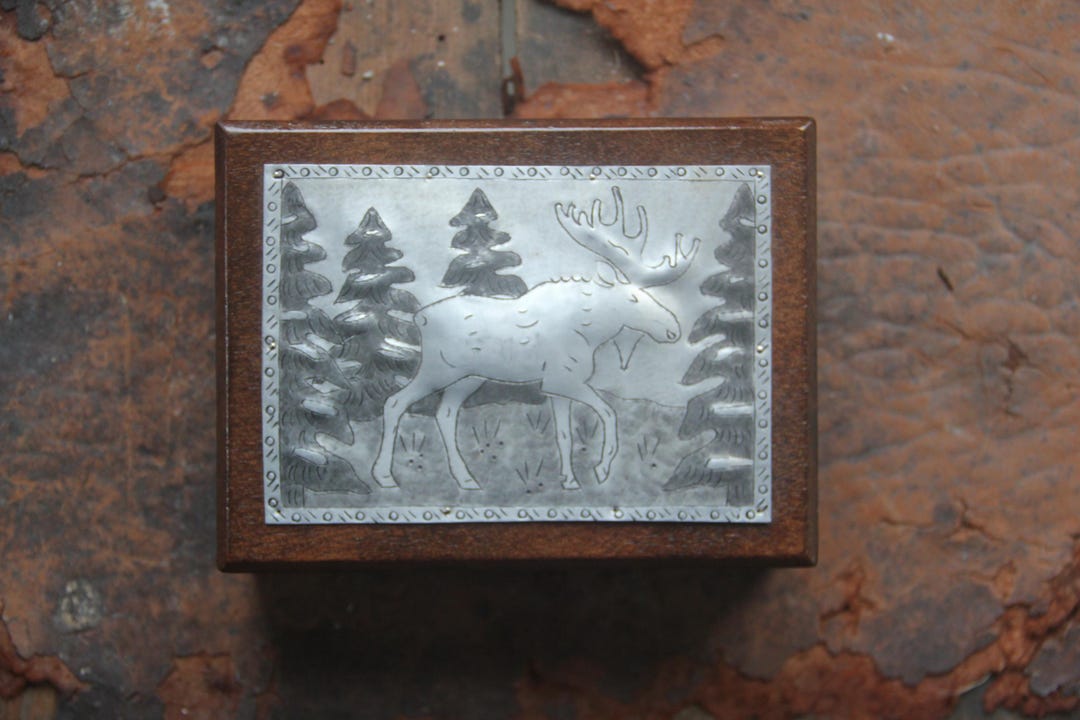 Vintage Hand Made Moose BOX - Etsy