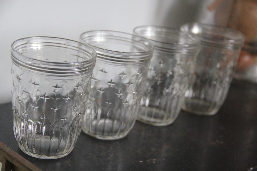 Vintage Kerr Jelly Jar Glasses, Set of 4, Star Design - Etsy